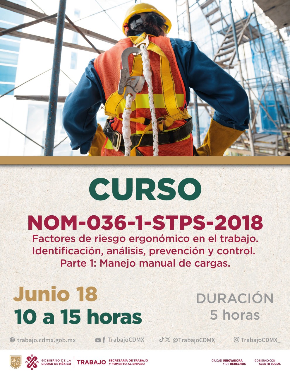 Curso gratuito 'NOM-036-1-STPS-2018'